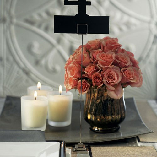 Silver Table Number Holders-Table Number Stands -Tiered Base