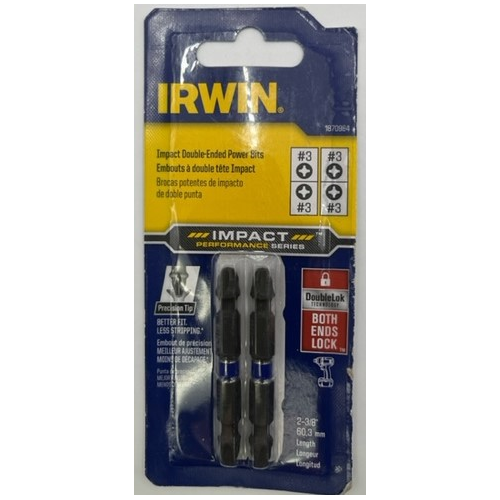 Irwin 1870984 Double End #3 Phillips Impact Power Insert Bits - 2 pack ...