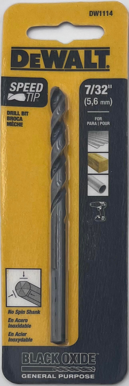 DeWalt DW1114 Split Point Black Oxide Drill Bit 7/32 in - Hartmann Variety
