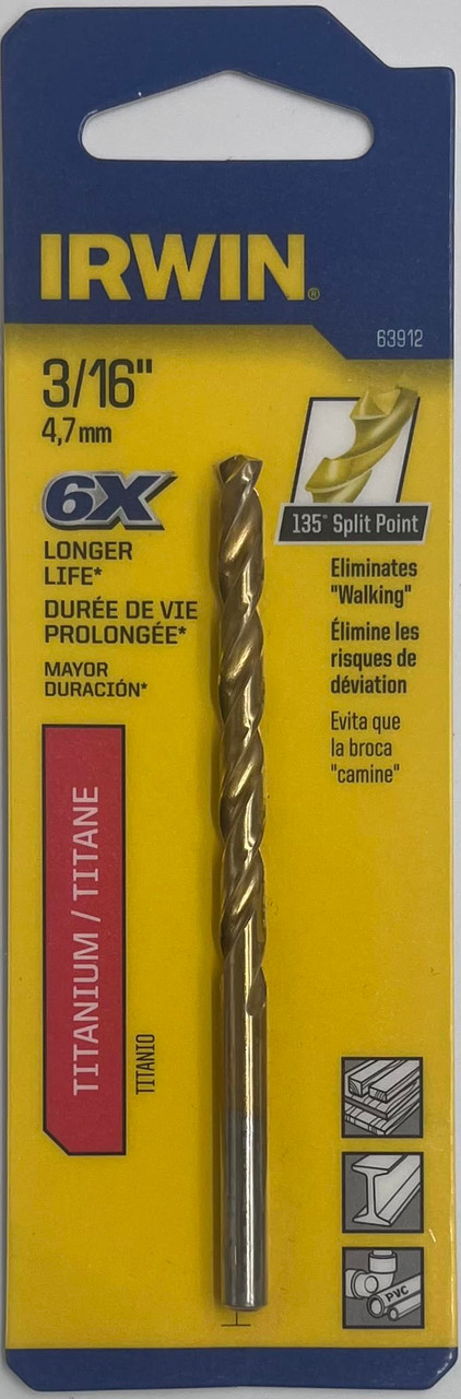 Discover the Hartmann Variety Tool: Irwin 63912 Titanium Drill Bit 3/16 ...