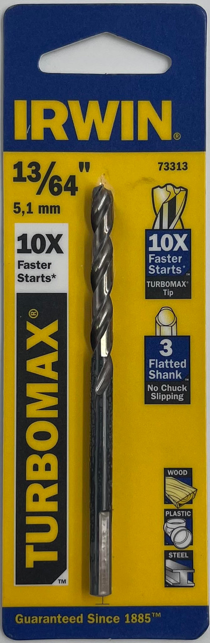 Irwin 73313 Turbomax Drill Bit 13/64 inch - Hartmann Variety