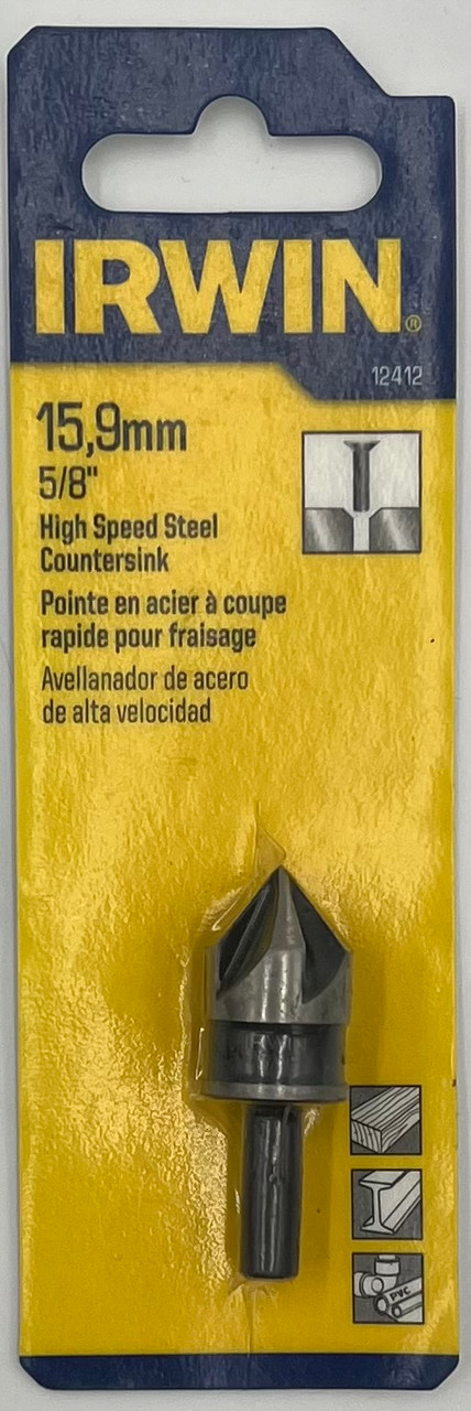 Irwin 12412 5/8 Inch High Speed Black Oxide Countersink - Hartmann Variety