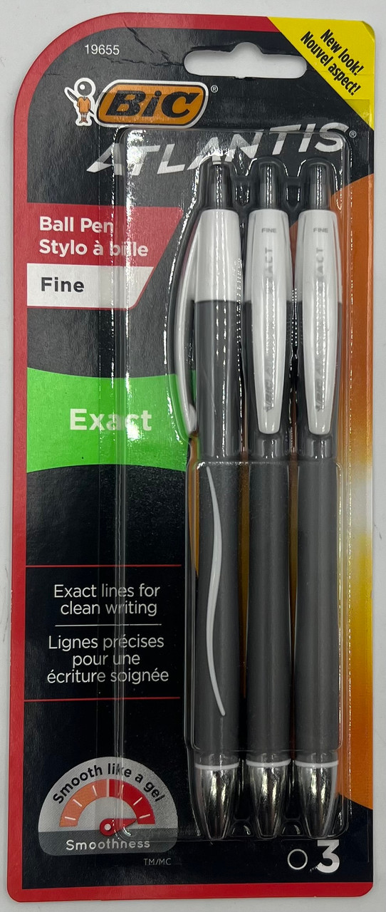 BIC Glide Exact Retractable Ball Point Pen, Fine Point (0.7 mm), Black ...