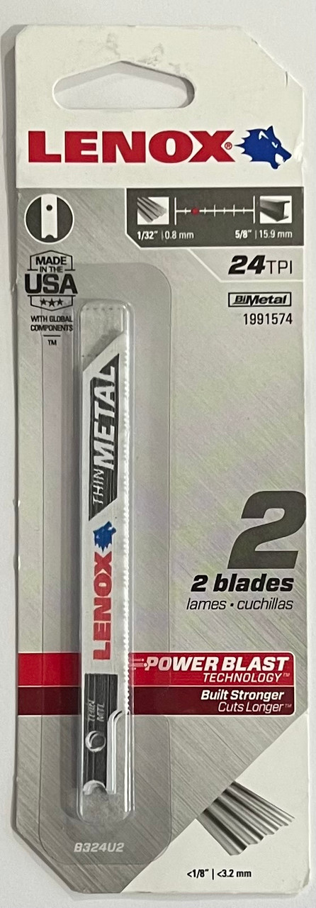 LENOX Tools 1991574 U-Shank Thin Metal Cutting Jig Saw Blade, 3 5/8" x ...