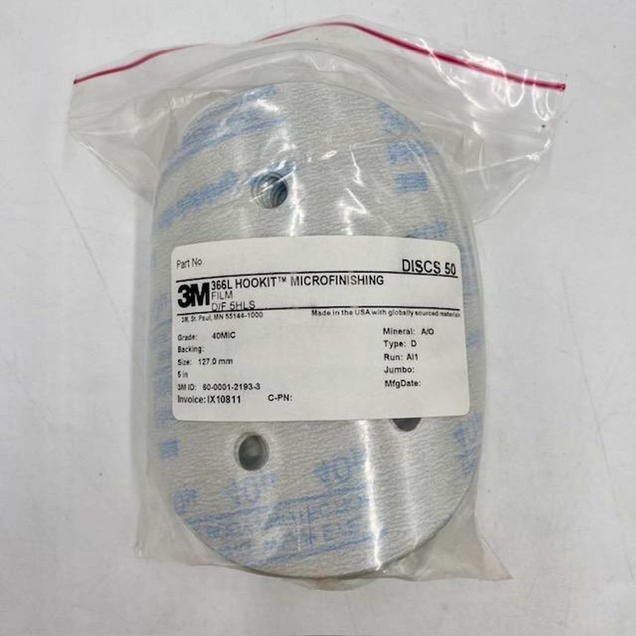 50 Pieces 3M Hookit 366L 6" Microfinishing Film, 40 Micron (IX10811 ...