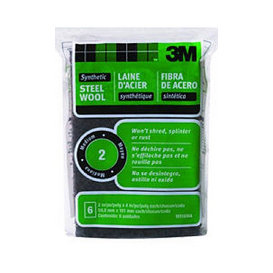 3M 10116NA #2 Medium Synthetic Steel Wool Pad - Quantity 6 - Hartmann ...