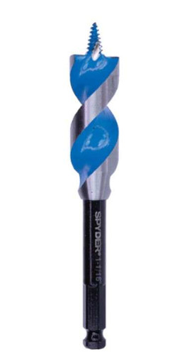Spyder Stinger 1-1/16" (27mm) Auger Bit, 7/16" impact shank, 6-1/2 ...