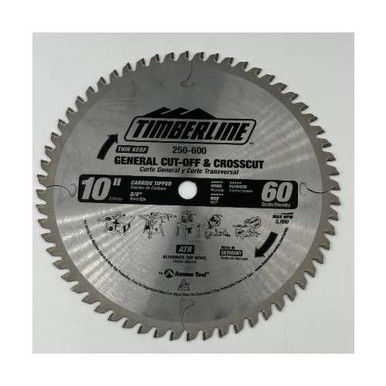 Timberline (1 per pack), 10" Carbide tipped saw blade, 60 tooth. Thin ...