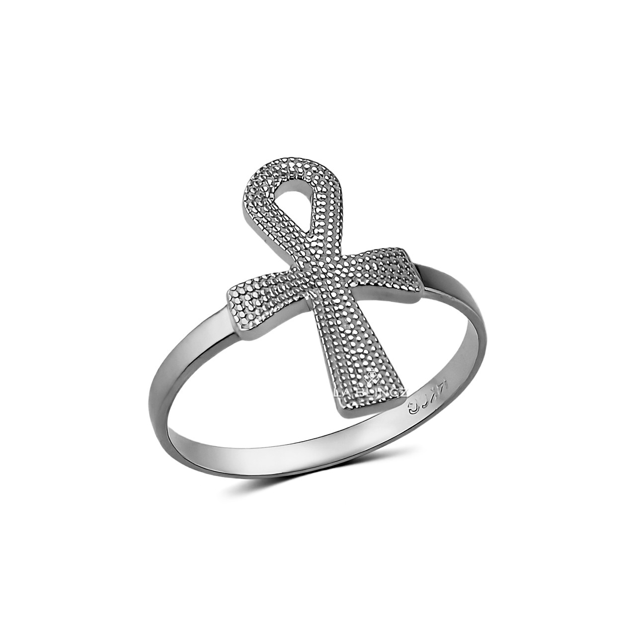 Gold Ankh Symbol Ring for Women – 10K & 14K Yellow, White, Rose Gold