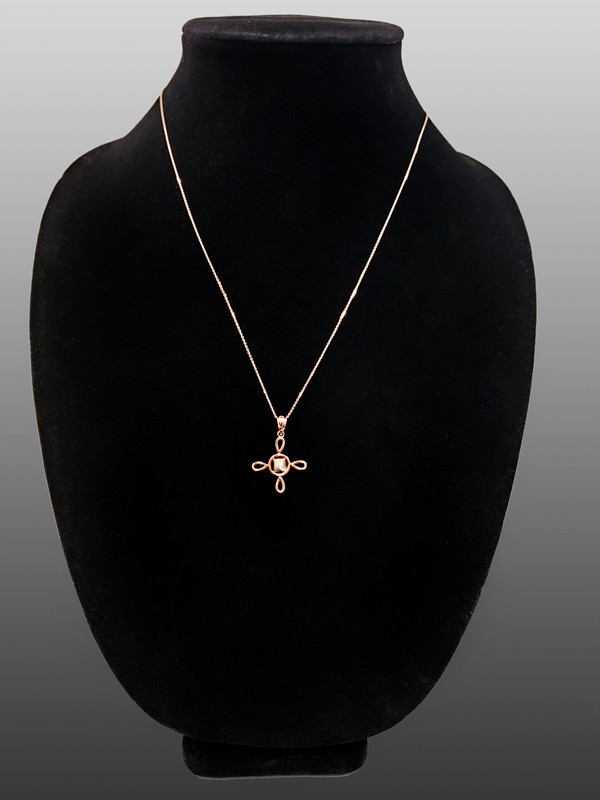 Rose Gold Adinkra SunSum African Pendant Necklace
