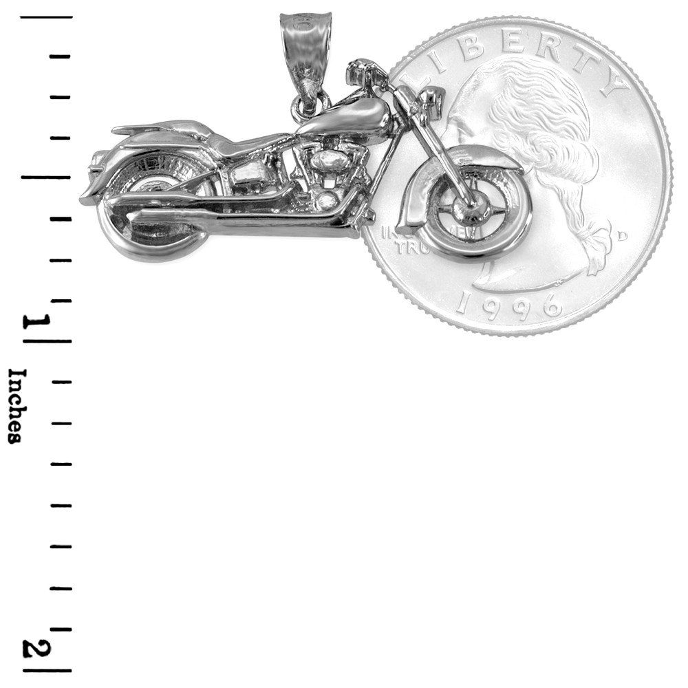 Sterling Silver Motorcycle Bike Pendant Necklace - Ride in Style