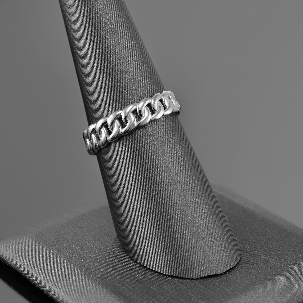Elegant Sterling Silver Cuban Link Chain Unisex Ring | Durable ...