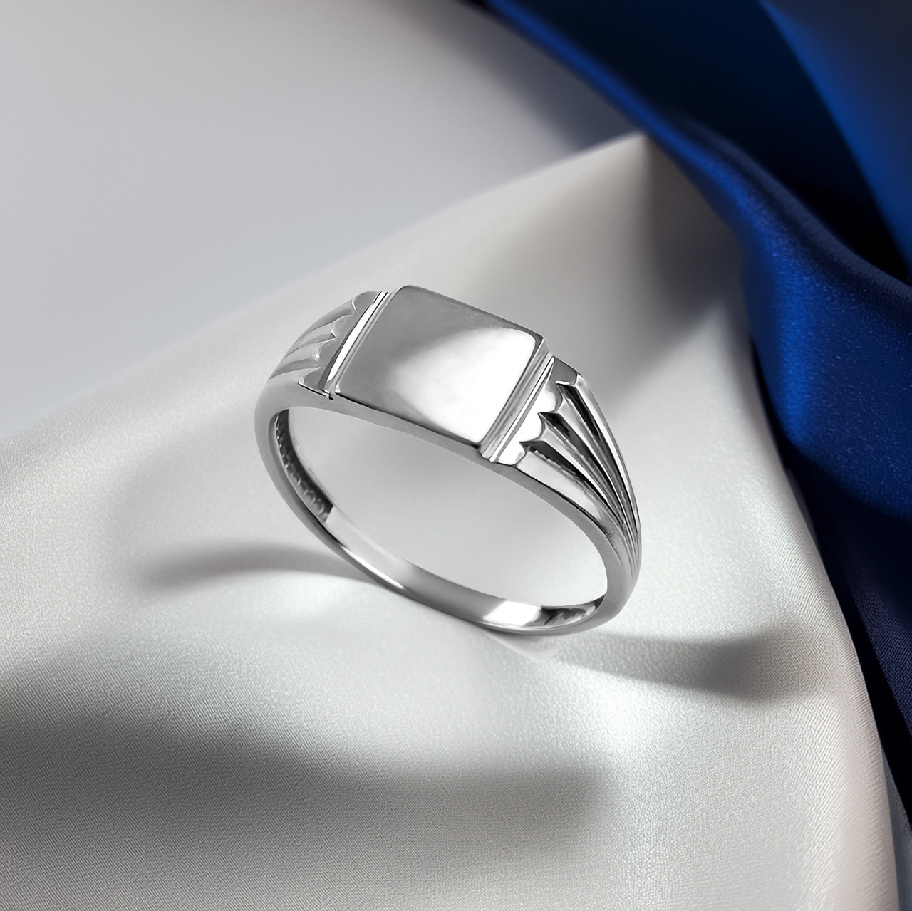 Polished Square Sterling Silver Baby Signet Ring | 925 Silver Baby ...