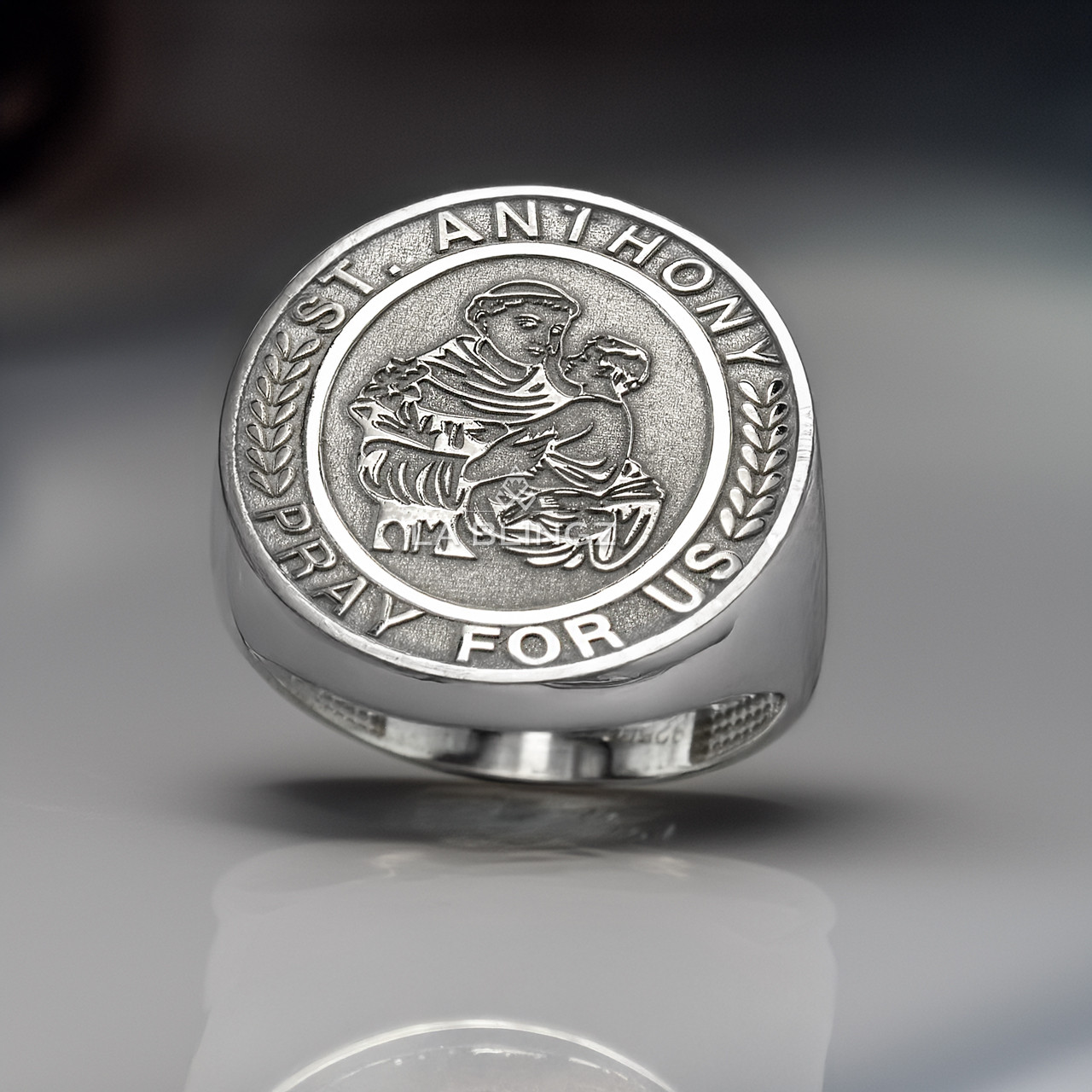 Sterling Silver St. Anthony Signet Ring Catholic Religious Jewelry