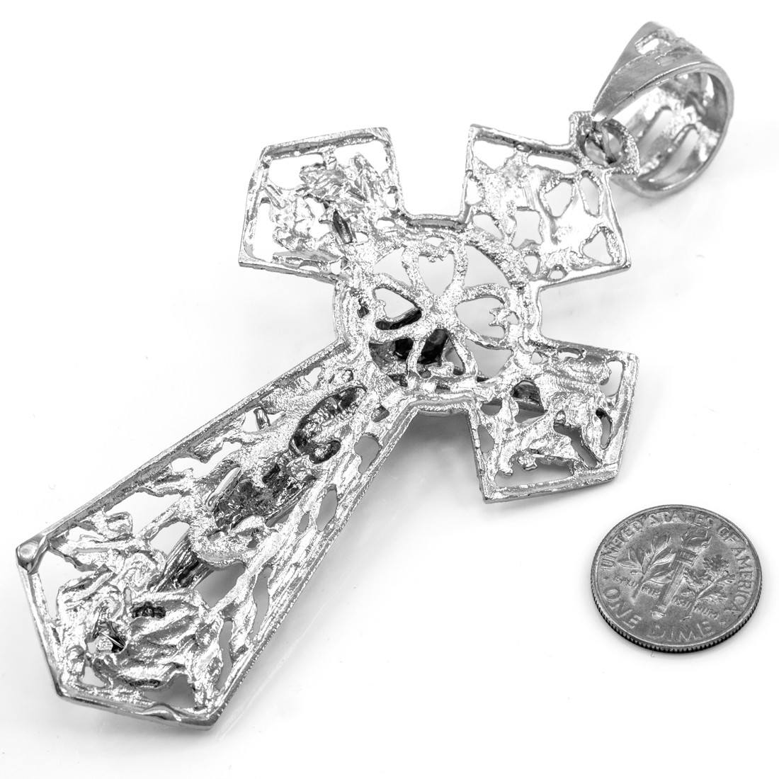 Sterling Silver Crucifix Extra Large Pendant