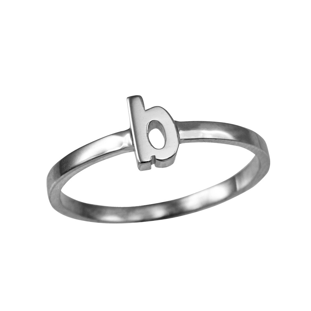 Sterling Silver Initial Letter B Stackable Ring
