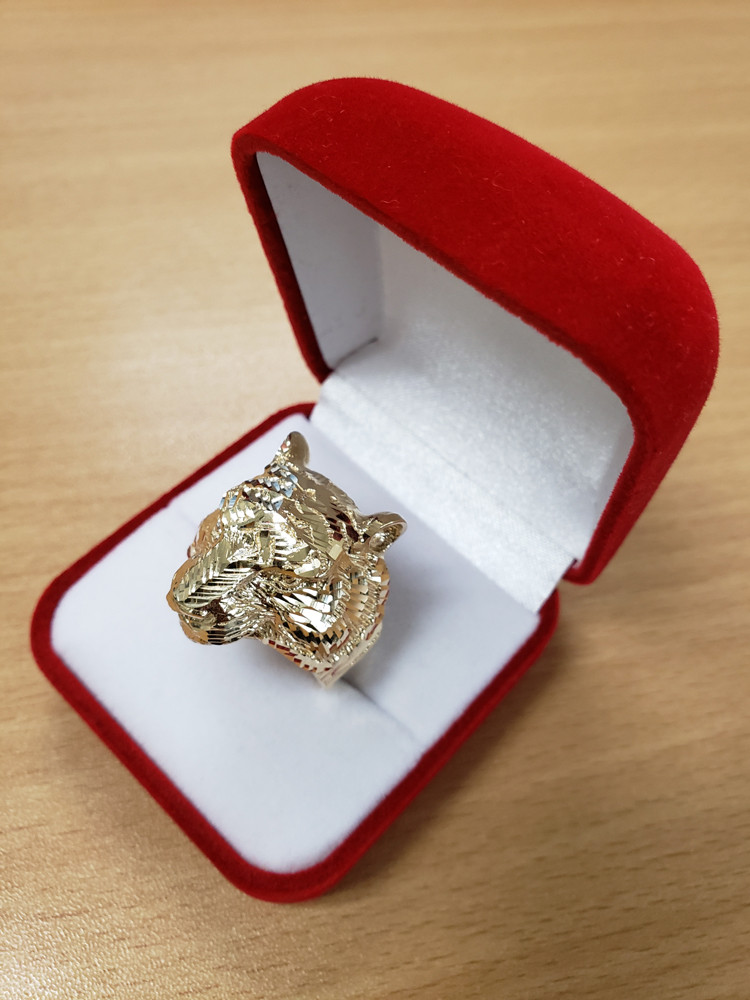 Mens DC Gold Tiger Ring