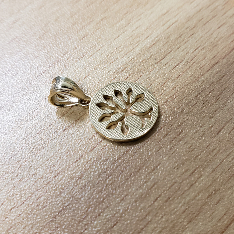 Gold Tree of Life Medallion Charm Necklace
