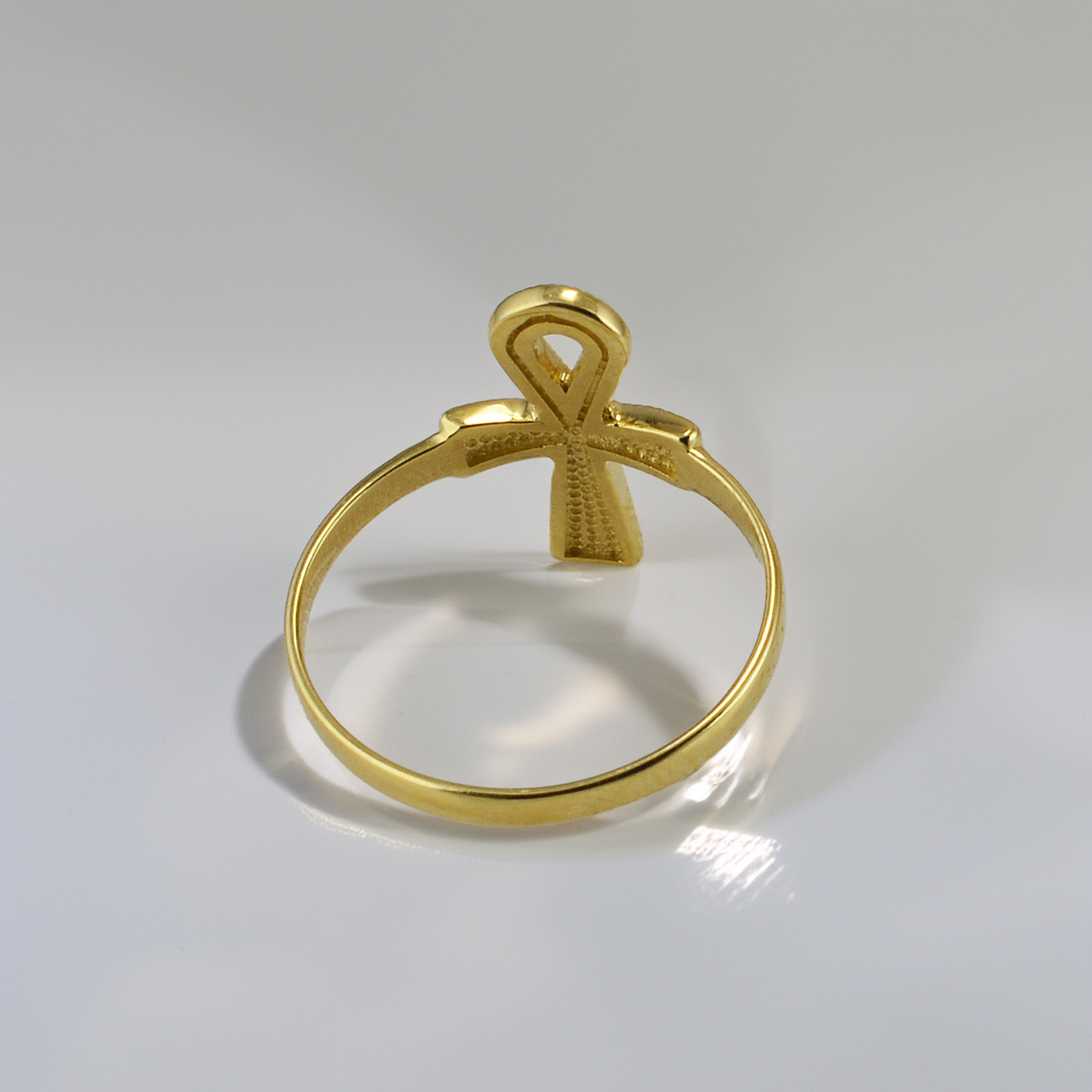 Gold Ankh Symbol Ring for Women – 10K & 14K Yellow, White, Rose Gold