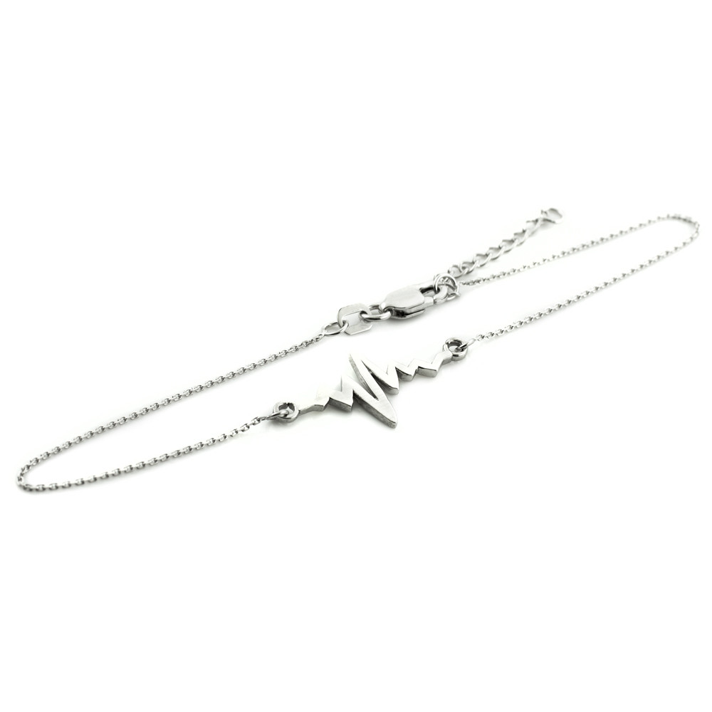 Sterling Silver Heartbeat Bracelet