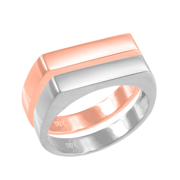 Elegant Gold Stackable Rectangular Signet Pinky Ring | LA Blingz