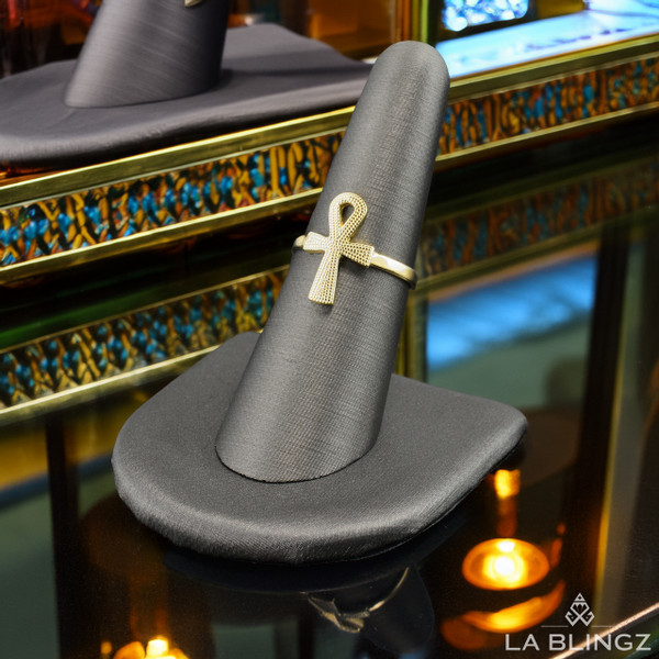 Gold Ankh Symbol Ring for Women – 10K & 14K Yellow, White, Rose Gold