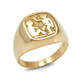 Polished Gold Gemini (Twins) Men's Zodiac Sign Ring