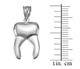 Polished Sterling Silver Molar Tooth Dental Charm Necklace