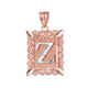 Rose Gold Filigree Alphabet Letter Initial A-Z Personalized Charm ...