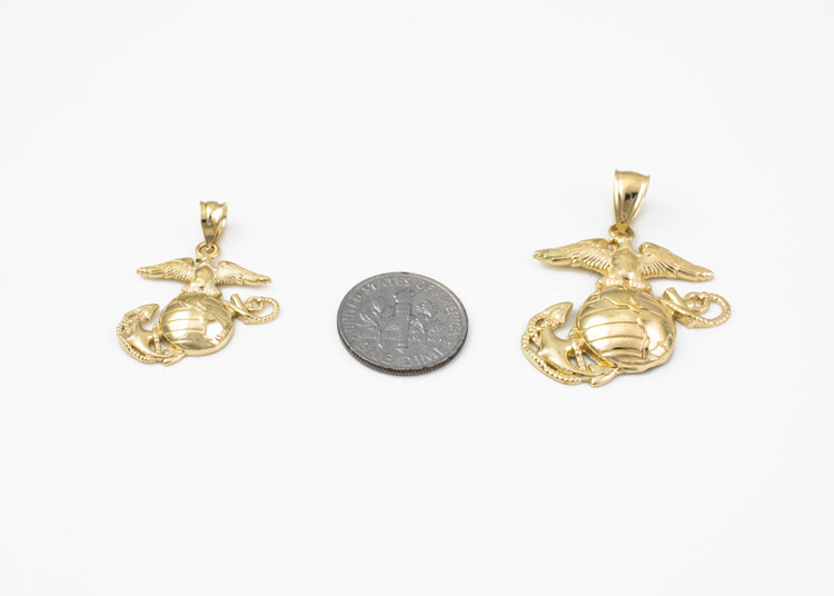 Gold US Marine Corps USMC Charm Pendant