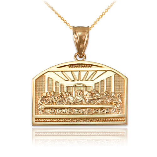 Gold Last Supper Pendant Necklace