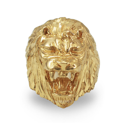 Roaring Lion Mens DC Ring in Yellow Gold