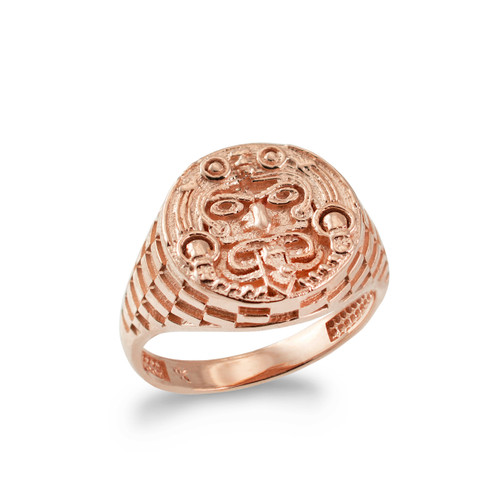 Rugged Aztec Mayan Sun Ring in Rose Gold - Bold History of Aztec and ...