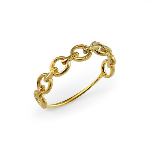 Dainty Gold Link Chain Ring for Women | 10k & 14k Yellow, White, Rose Gold