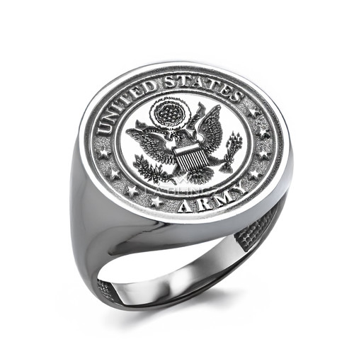 Sterling Silver U.S. Army Signet Ring – Military Tribute Men's ...
