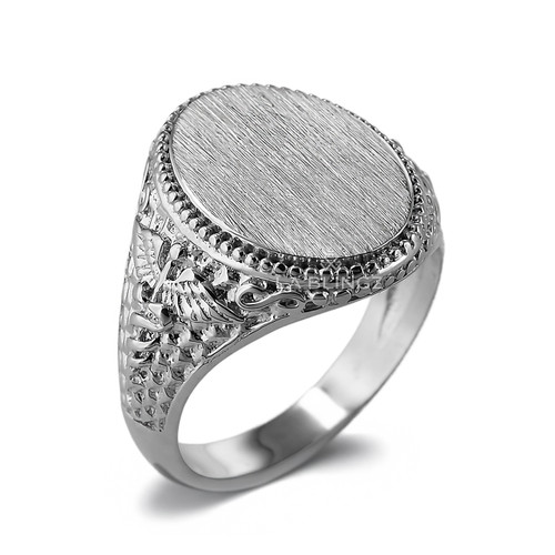 Sterling Silver Medical Caduceus Signet Ring – Oval Brushed Doctor Ring ...