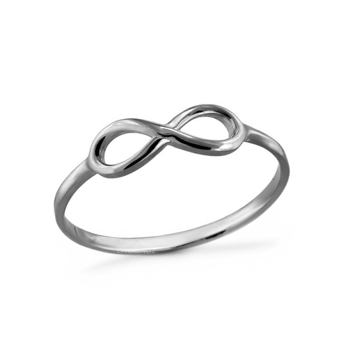 Elegant Polished Sterling Silver Infinity Eternity Symbol Ring for Women