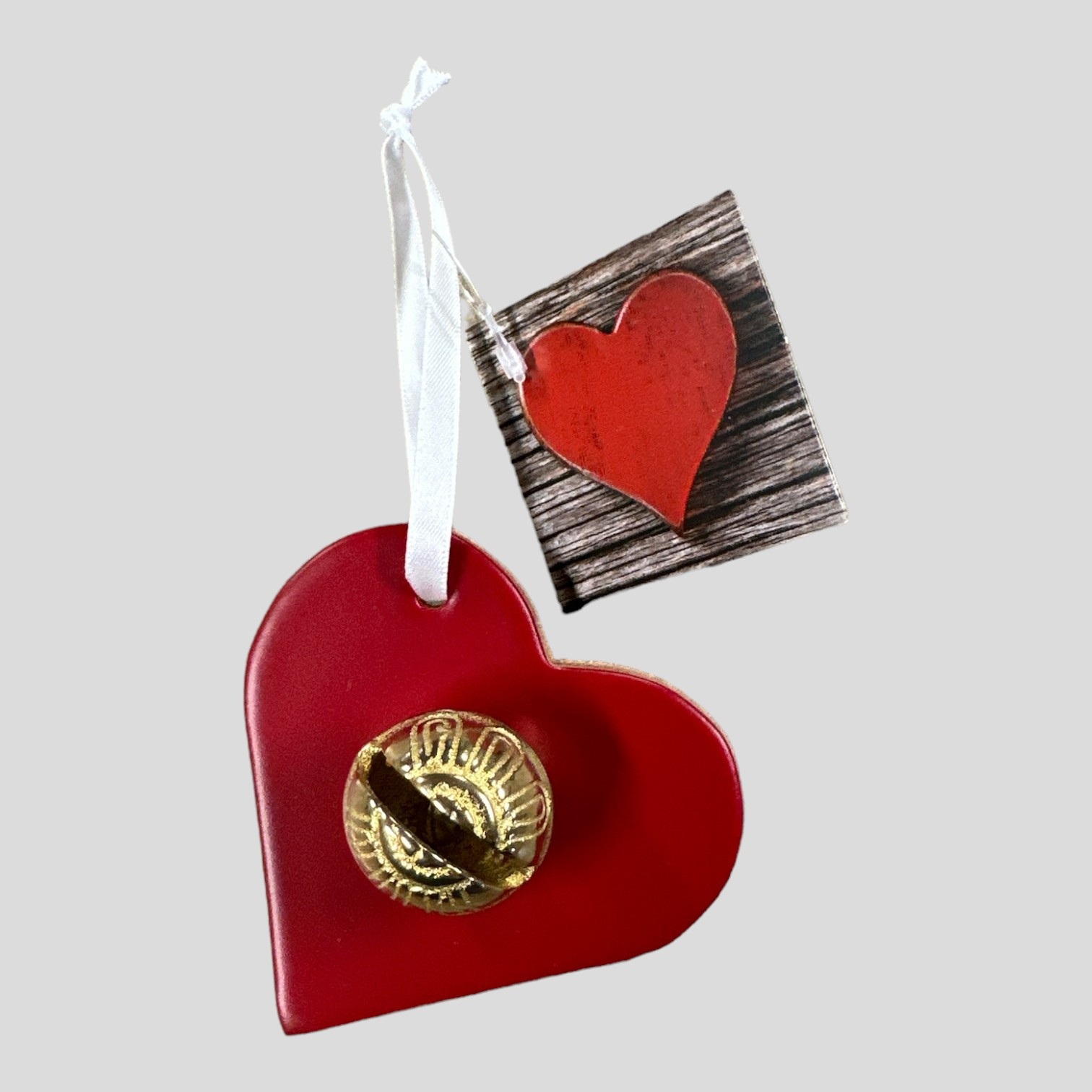 Heart Keepsake Bell with White Ribbon - New England Bells