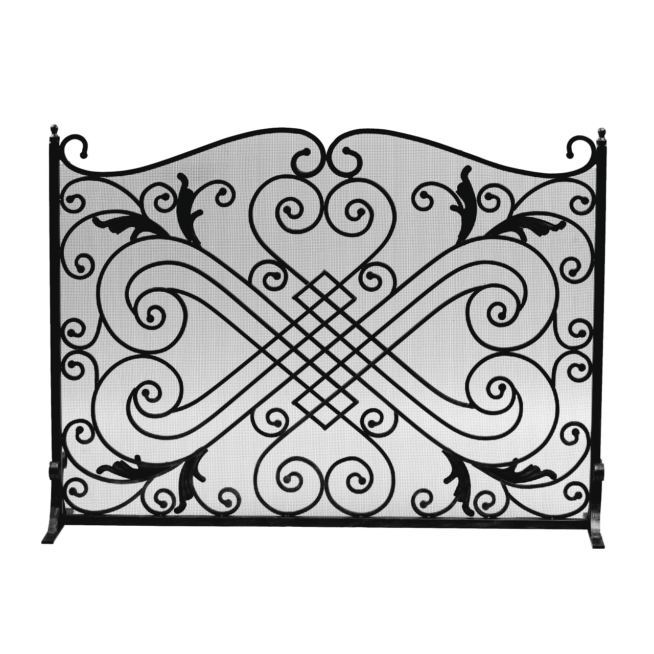 Arched Fireplace Panel Screen - Scroll Design - Modern Hearth & Home