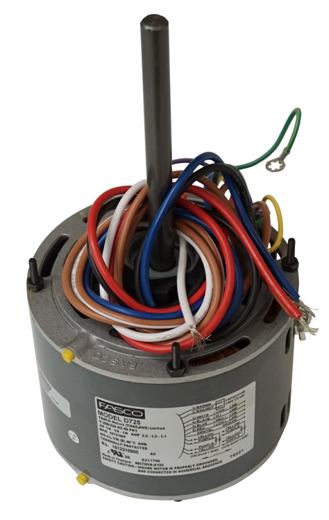 5.6" Dia. Direct Drive Blower Motor, 208/230V, 60 Hz, 1075 RPM, 3-Speed ...