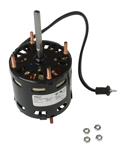 3.3" Diameter Shaded Pole Fan Motor, 115V, 60 Hz, 1550 RPM, 1/20 HP, D1124 - Seneca River ...