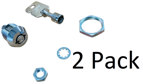 2 Pk, Commercial Laundry Coin Box Lock & Key, for Greenwald, 8-55-1