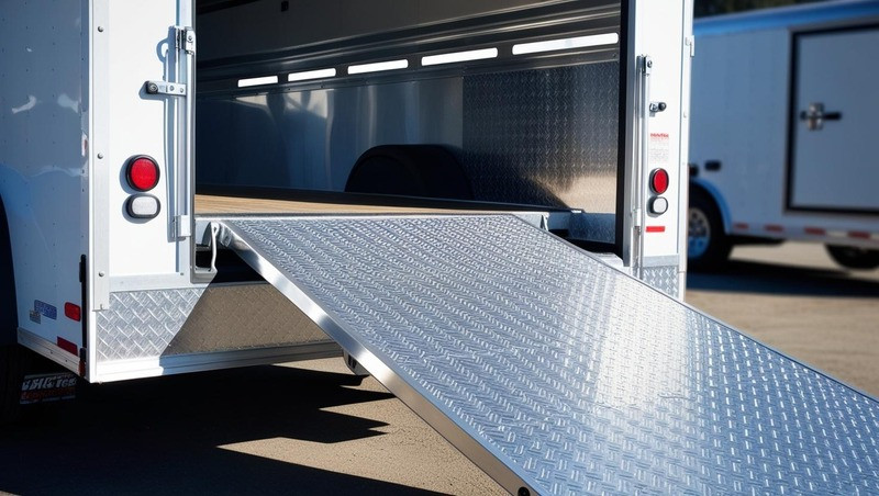 Cargo Trailer Ramp Door | Diamond Plate & Aluminum Ramp Covers | Custom ...