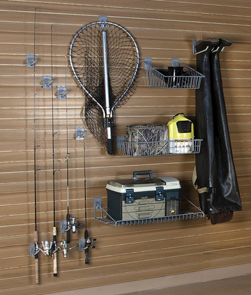 Crownwall Slatwall Steel Fishing Rod Holder - Holds up to 4 Fishing ...