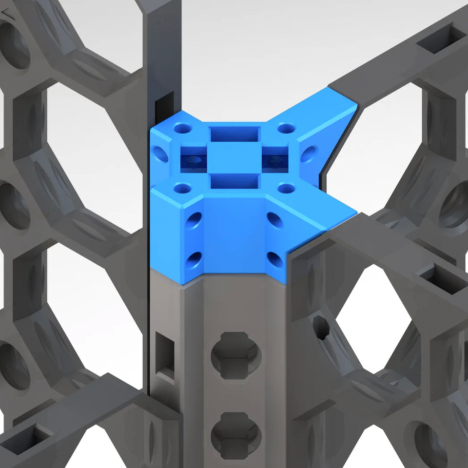 X - Two Adjacent Sides - End Cap - Multiboard Beam