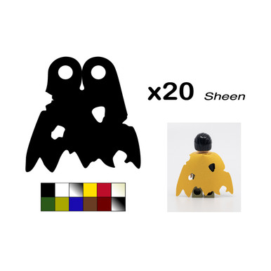 Pack of 20 capes for LEGO minifigures "Sheen" (Tatty shape ...