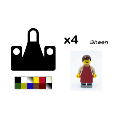 Pack of 4 Aprons for LEGO minifigures "Sheen" - Minithingsforlife