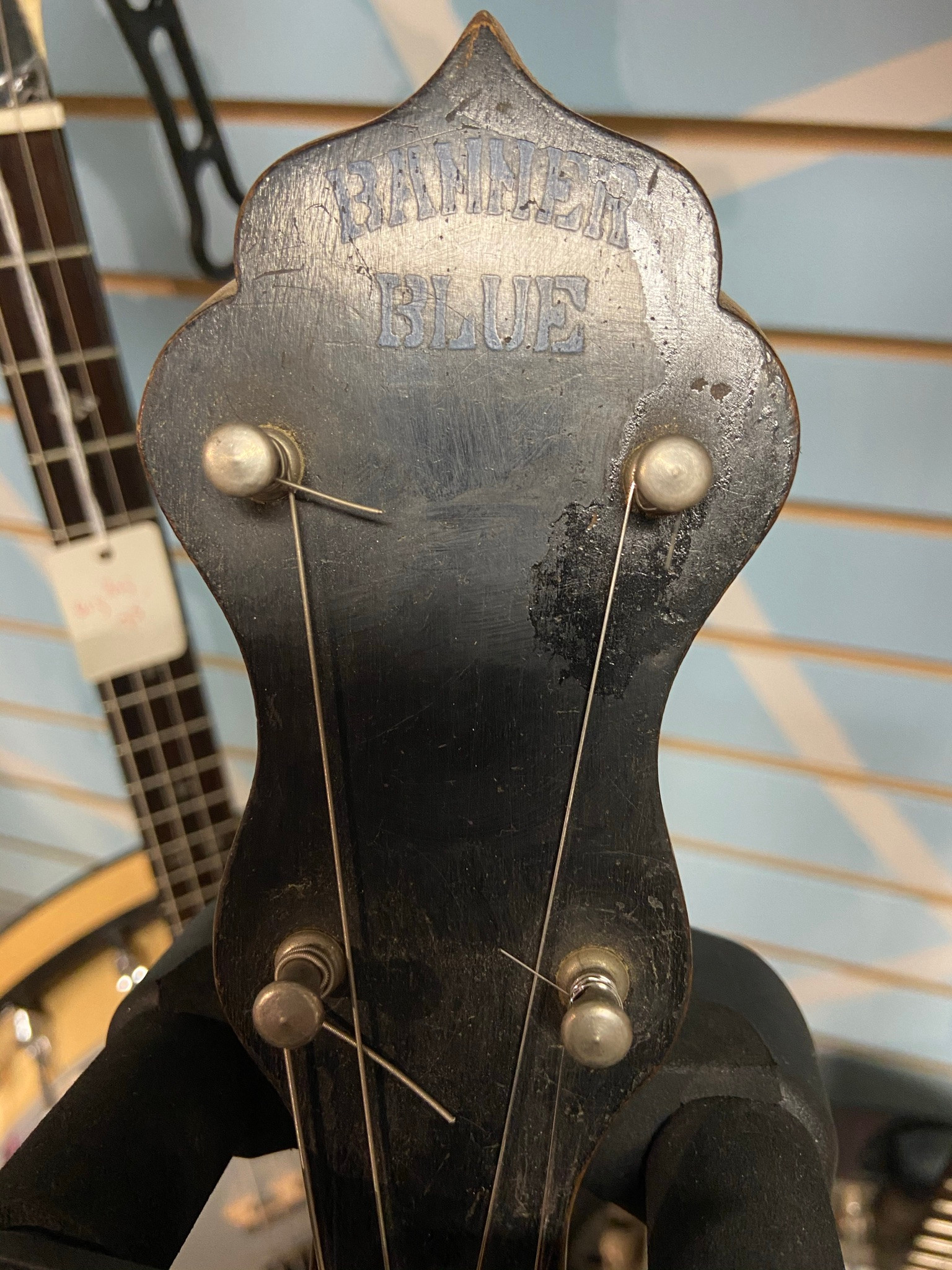 Lange Banner Blue Irish Tenor Banjo with Resonator USED - Al's Music Shop