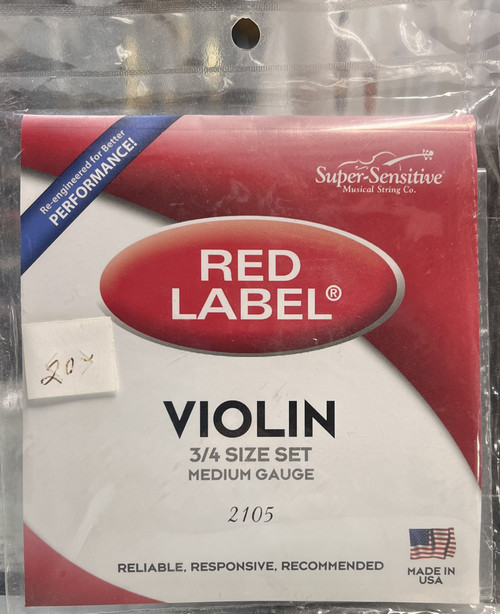 Red Label Violin 3/4 Size Strings Set - Al's Music Shop