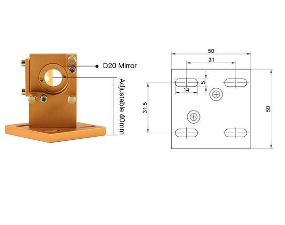Cloudray K Series K4060 Laser Cutting Head Set Gold